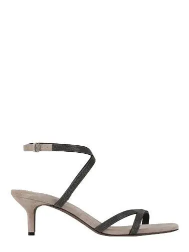 Brunello Cucinelli Leather Stiletto Heel Sandals - Black