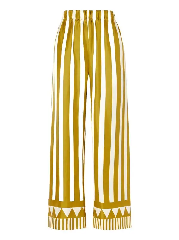 ERES Pacha Striped Silk-twill Straight-leg Pants - Yellow