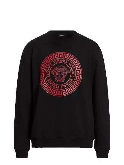 Versace Cotton Sweatshirt With Logo - Black