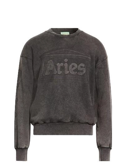 Aries Cotton Fleece Sweatshirt - Charcoal