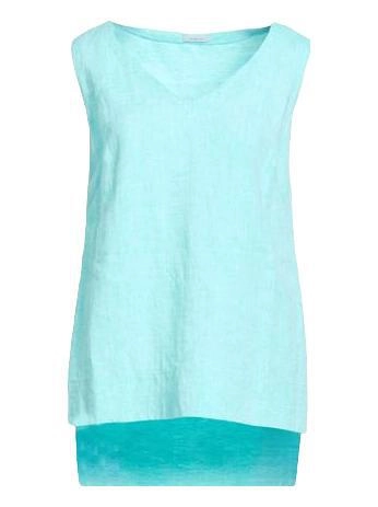 Malo Linen Top - Turquoise