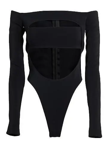 MUGLER Bodysuit Viscose Elastane - Black