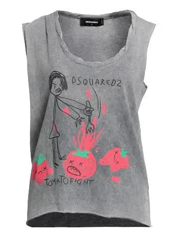 Dsquared2 Cotton Jersey T-shirt With Graphic Print - Grey
