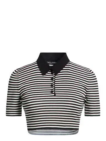 Dolce & Gabbana Virgin Wool Striped Sweater - Black