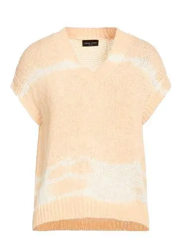 ROBERTO COLLINA Tie-dyed V-neck Knit Top - Beige