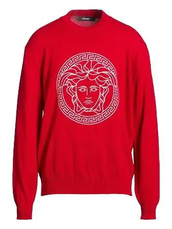 Versace Crewneck Cotton Sweater - Red