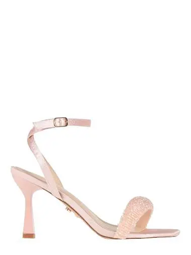 TWENTY FOUR HAITCH Solid Color Sandals With Beads - Blush