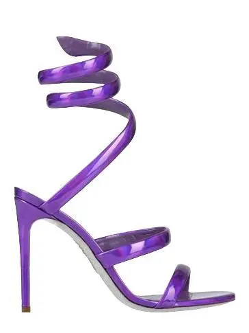 Rene Caovilla Sandals In Calfskin Leather - Purple