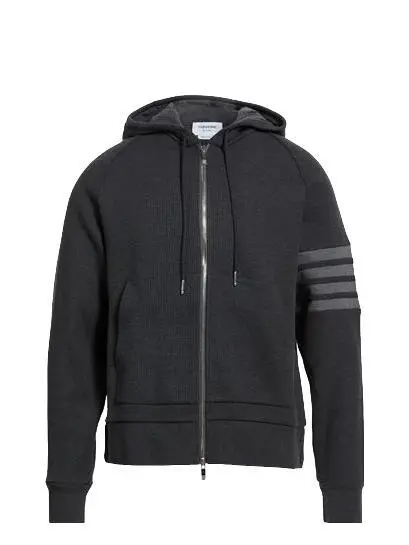 Thom Browne Cotton-elastane Fleece Hoodie - Grey
