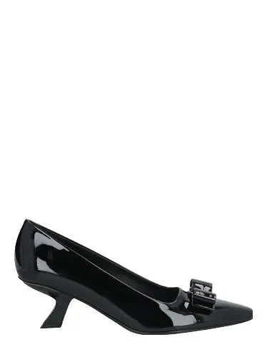FERRAGAMO Pumps In Patent Leather With Bow Detail - Black