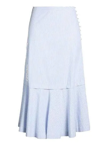Sandro Striped Flared Maxi Skirt - Blue