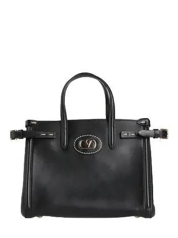 Valentino Garavani Leather Tote Handbag - Black