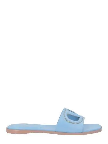 Valentino Garavani Light Leather Slide Sandals - Blue