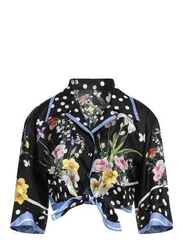 Dolce & Gabbana Silk Floral-print Shirt - Black