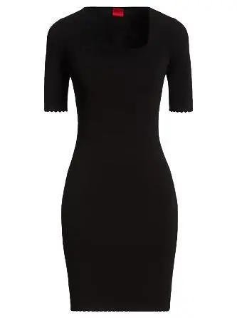 Hugo Mini Knitted Bodycon Dress - Black