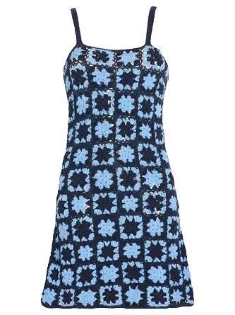 CRO-CHE Mini Dress Cotton - Blue