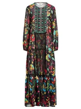 Anjuna Maxi Dress In Cotton And Silk - Black