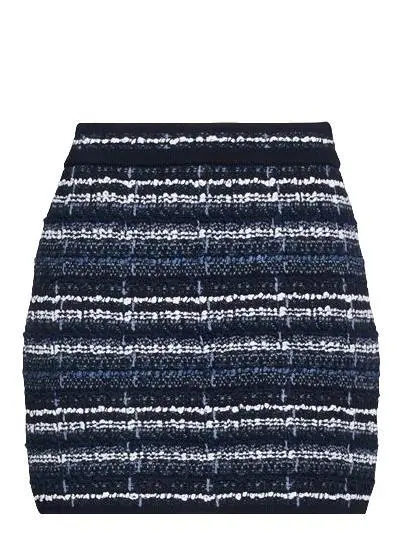Thom Browne Mini Skirt With Tweed Knit - Navy