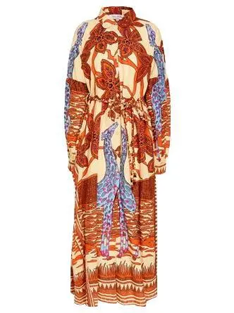 CONNOR & BLAKE Cotton Maxi Shirt Dress With Gathered Detail - Beige