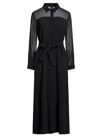 Marella Crepe Maxi Shirt Dress - Black