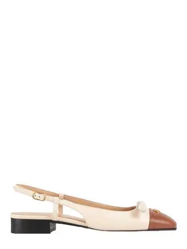 Valentino Garavani Leather Slingback Ballet Flats - White