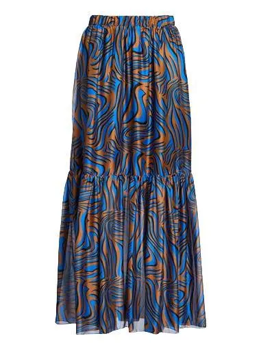 JIJIL Polyester Maxi Skirt - Blue