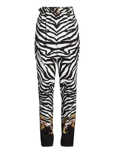 Versace Straight-leg Zebra-print Pants - Black