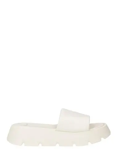 COPENHAGEN  Leather Slide Sandals - White