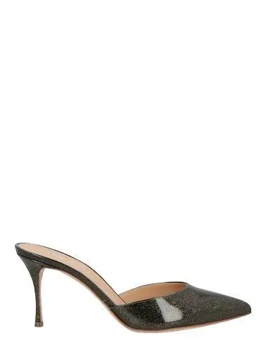 SERGIO ROSSI Bronze Mules - Yellow