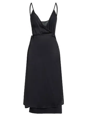 Majestic Filatures Midi Wrap Dress - Black