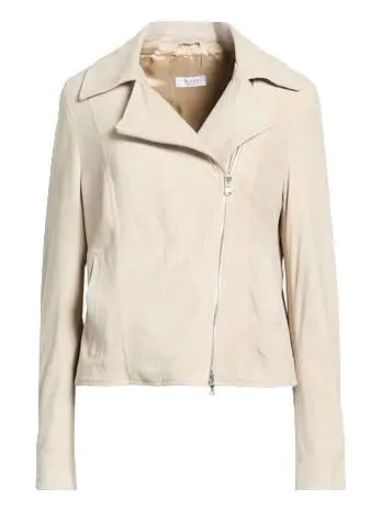 BARBA NAPOLI Leather Biker Jacket - Beige