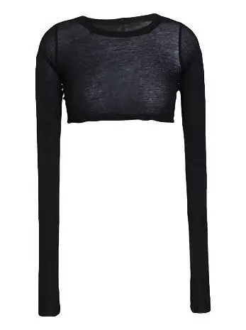 Rick Owens Cotton Jersey Crop Top - Black