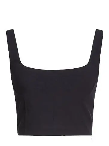 JUCCA Cropped Crepe Top - Black