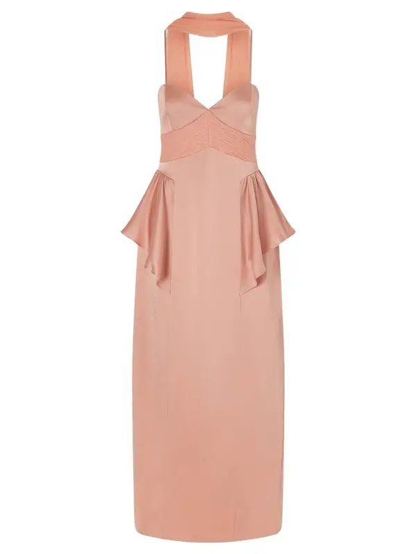 VIOLANTE NESSI Newton Scarf-detailed Gown - Pink