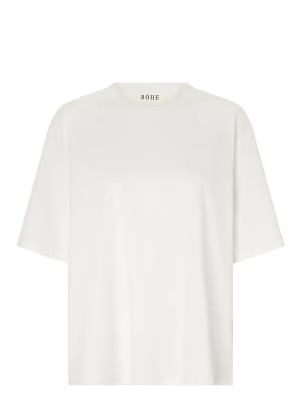RÓHE Oversized Cotton, Modal, And Silk-blend T-shirt - White