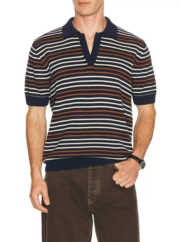 PERCIVAL Casa Martini Knitted Polo - Navy