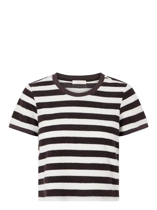 Suzie Kondi Capri Striped Terry T-shirt - Brown