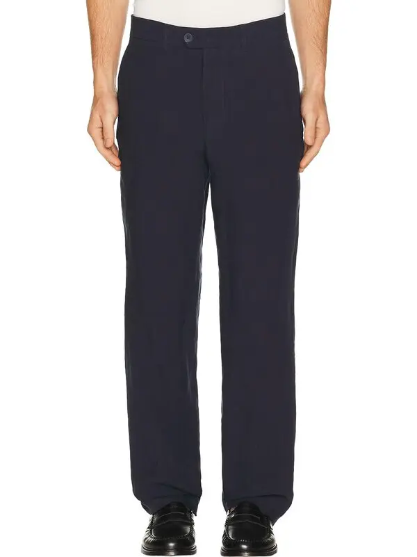 PERCIVAL Tailored Linen Trousers - Navy
