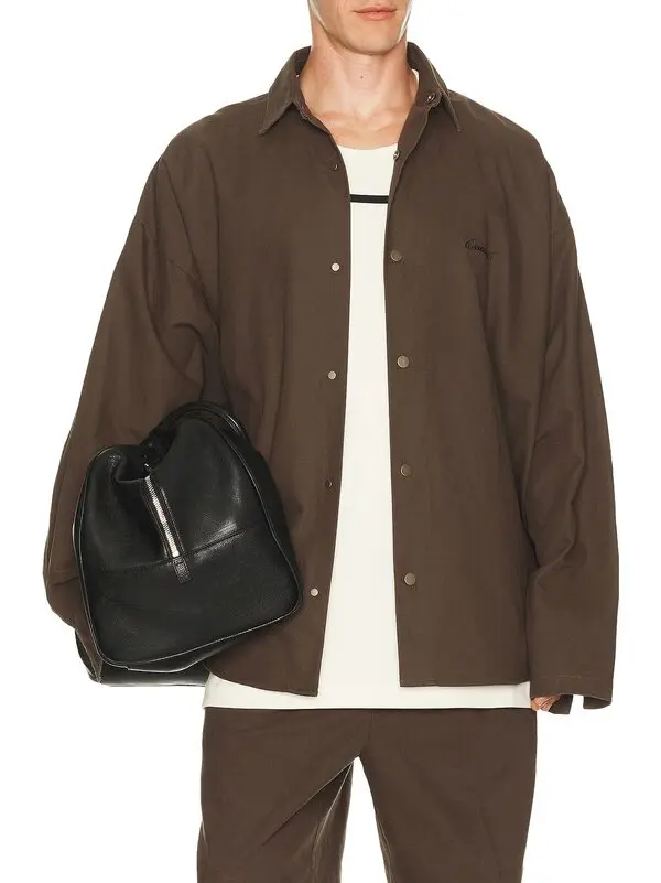 Fear Of God Overshirt In Black - Brown