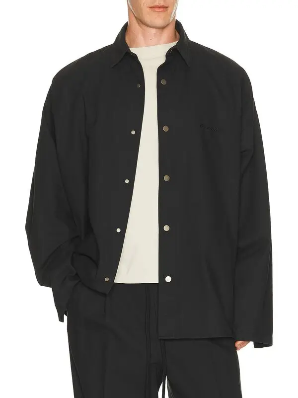 Fear Of God Overshirt In Black - Vintage Black