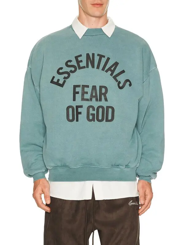 Fear Of God Campus 90's Crewneck Sweatshirt - Faded Coastal