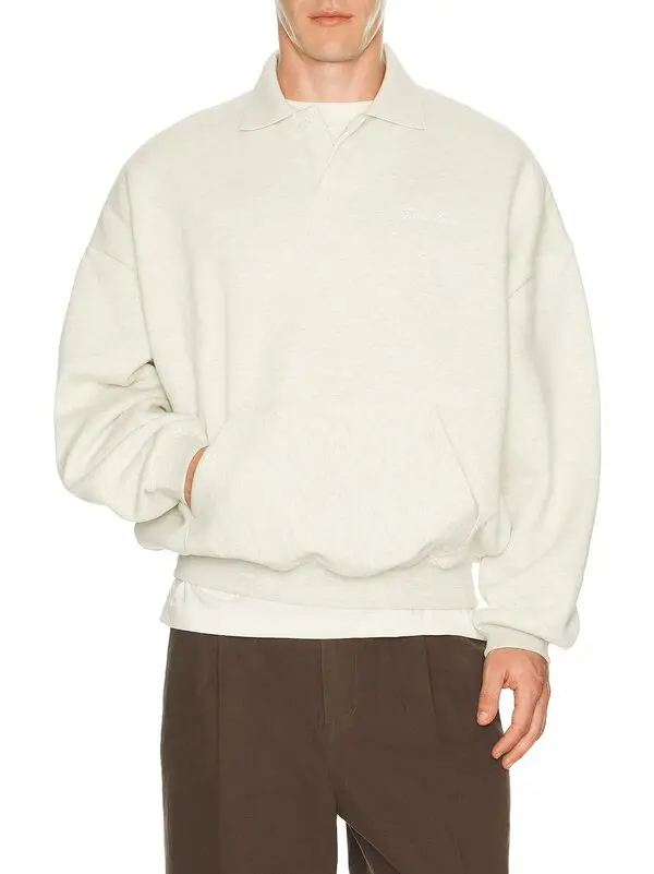 Fear Of God Signature 90's Polo Sweatshirt - Oatmeal Heather & Light Heather