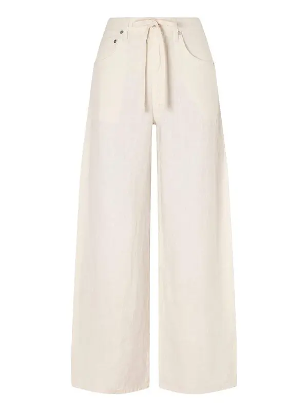 Citizens Of Humanity Brynn Linen Straight-leg Pants - Cream