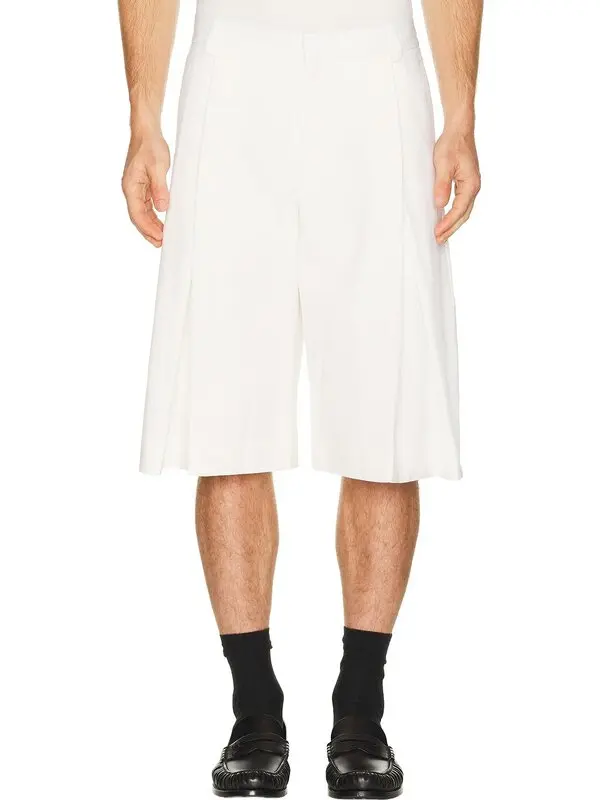 Casablanca Pleated Baggy Shorts - White