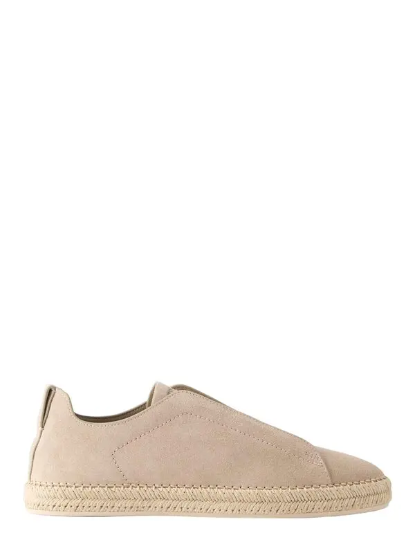 Zegna Triple Stitch™ Suede Slip-on Sneakers - Beige