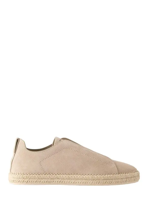 Zegna Triple Stitch™ Suede Slip-on Sneakers - Neutrals