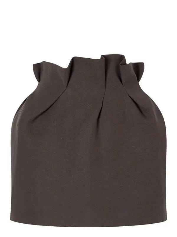 Magda Butrym Padded Linen-blend Mini Skirt - Brown