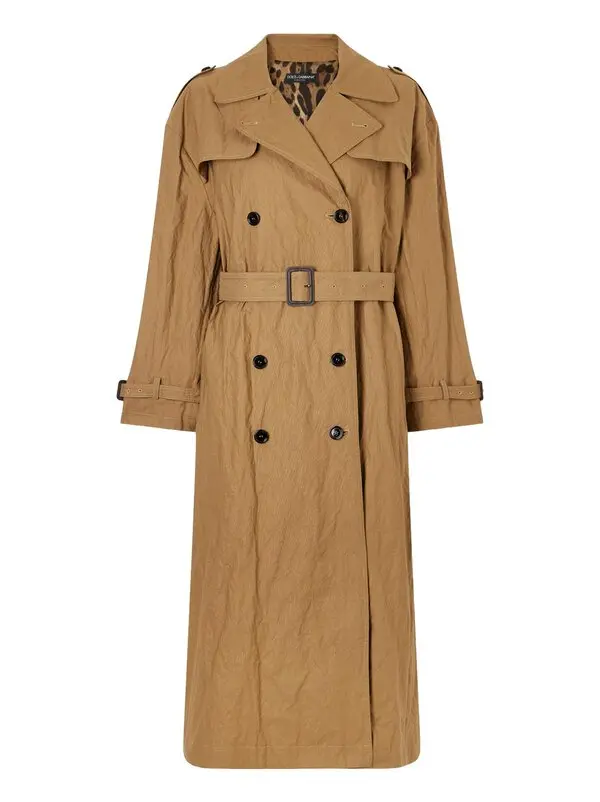 Dolce & Gabbana Double-breasted Cotton-blend Trench Coat - Neutrals