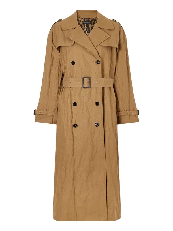 Dolce & Gabbana Double-breasted Cotton-blend Trench Coat - Sand