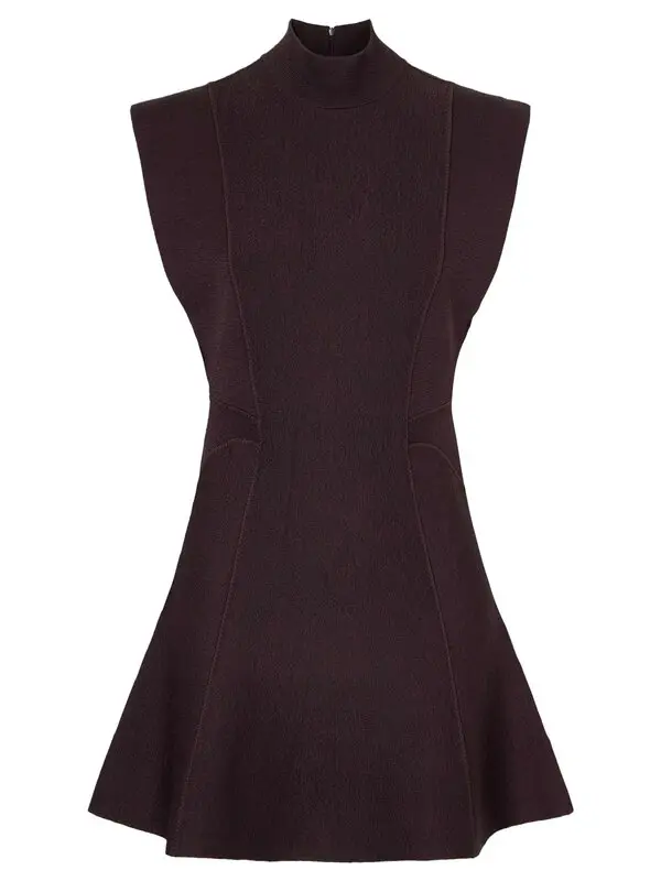 Alaïa Sleeveless Knitted Mini Dress - Dark Purple